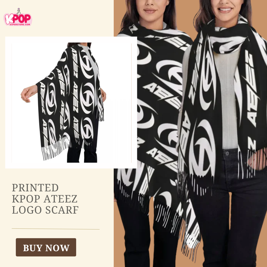 Printed Kpop ATEEZ Logo Scarf